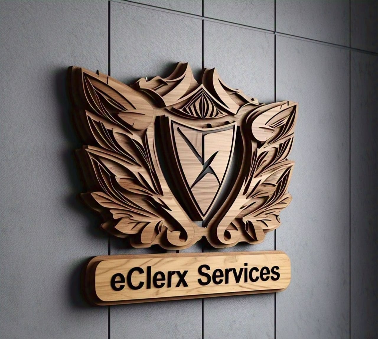 eClerx Services Wooden Logo 2025 – Rajghar