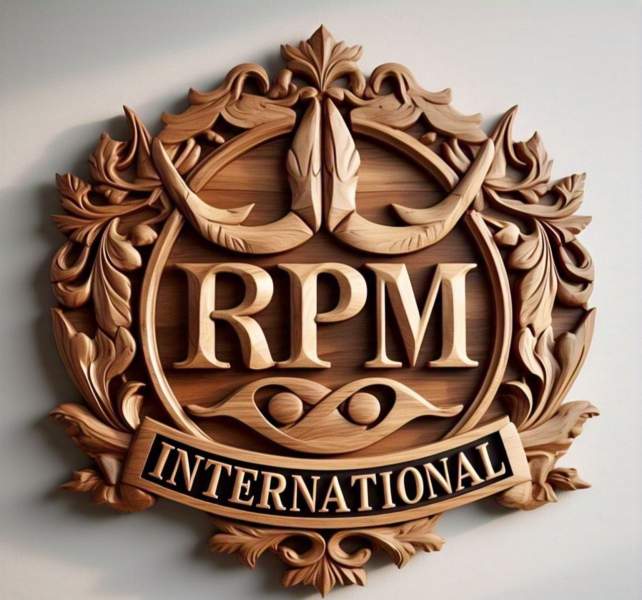 Premium Wooden Logo Crafting RPM International 2025 – Rajghar
