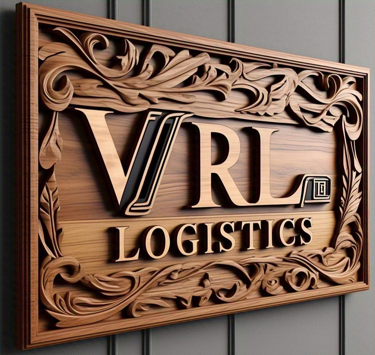 VRL Logistics Wooden Logo 2025 – Rajghar