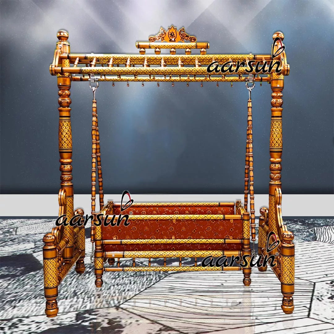 2-in-1 Sankheda Jhula Cradle & Swing (2025) | Rajghar - Premium Wooden ...