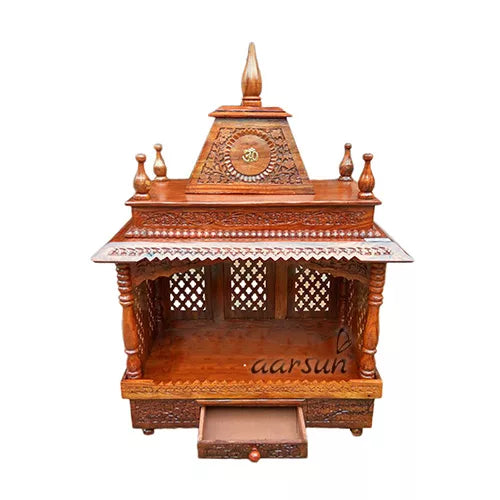 Handcrafted Sheesham Wooden Temple / Mandir MNDR-0051J | Rajghar ...