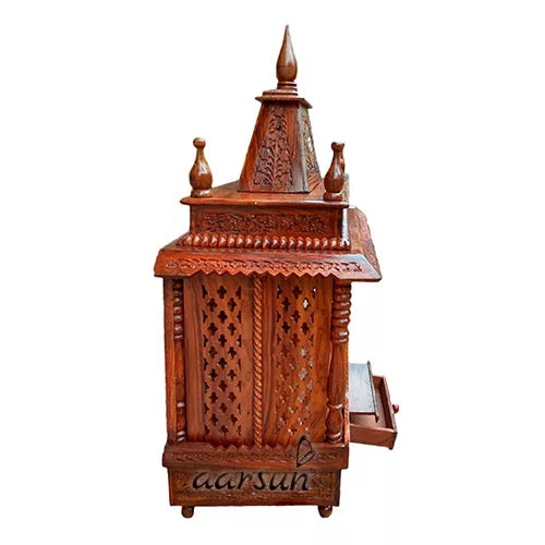 Handcrafted Sheesham Wooden Temple / Mandir MNDR-0051J | Rajghar ...