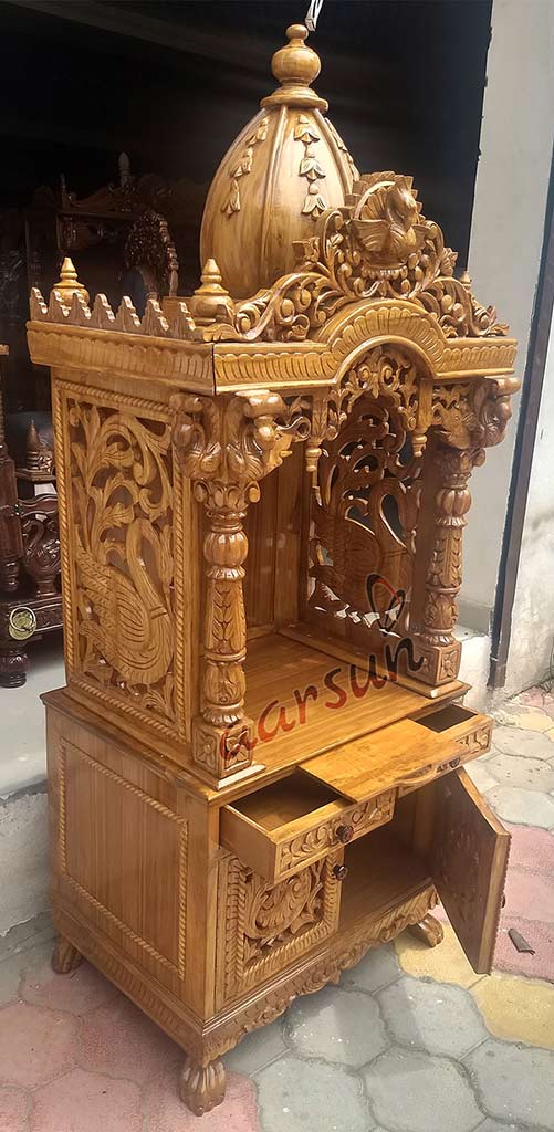 Large Wooden Temple Pooja Unit – Rajghar