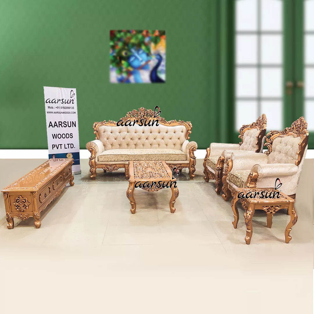 Luxury Victorian Sofa Set & TV Unit (2025) – Rajghar