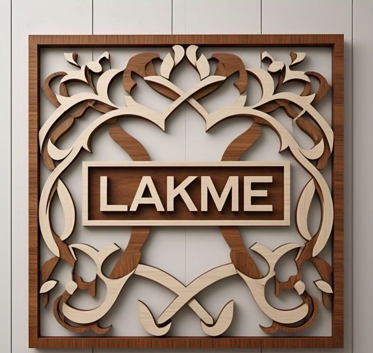 Lakme Handcrafted Wooden Logo 2025 – Rajghar