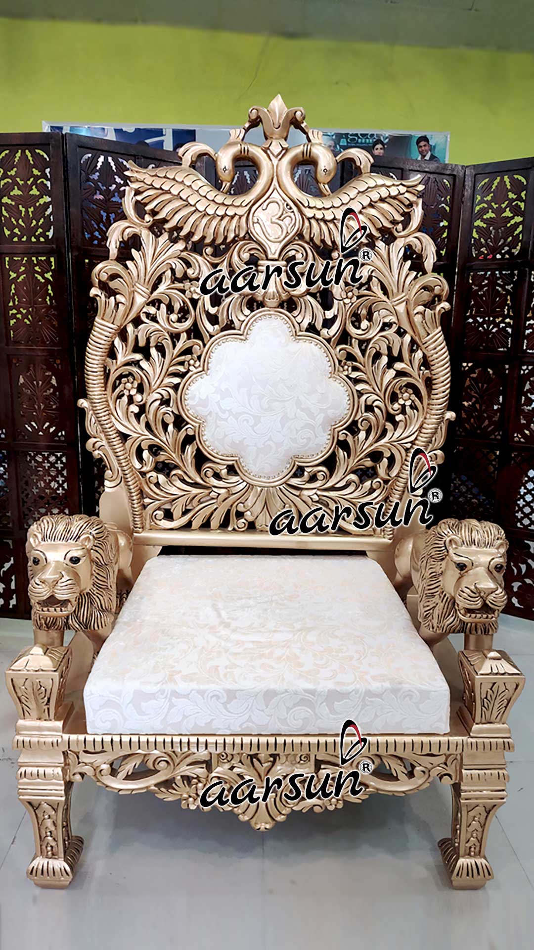 Guruji Chair Royal Guruji Singhasan Handcrafted Antique Gold Chair 2025 ...