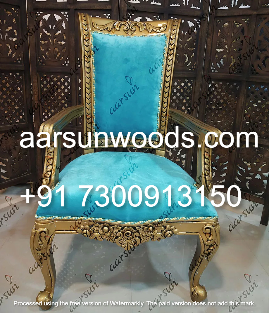 Glamorous Rococo Accent Chair Solid Wood & Gold 2025 – Rajghar