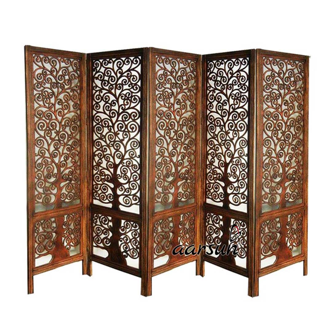 Tree Design 5 Panel myflixer.com Room Divider 2025 – Rajghar