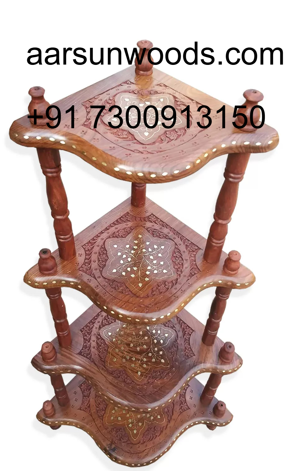 Custom Wooden Corner Rack for Home Decor 2025 – Rajghar