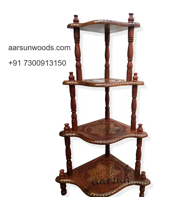 Custom Wooden Corner Rack for Home Decor 2025 | Rajghar - Premium ...